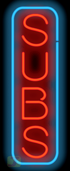 Subs Vertical Neon Sign | FG-30-02-V | Jantec Neon