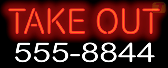 Take Out Neon Signs | Jantec Neon | Neon Take Out Signs