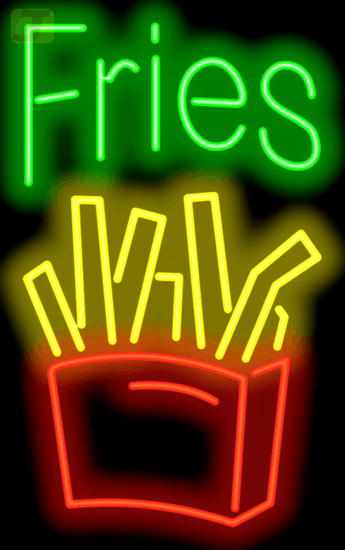 Fries Neon Sign with French Fries Graphic | FG-40-44 | Jantec Neon