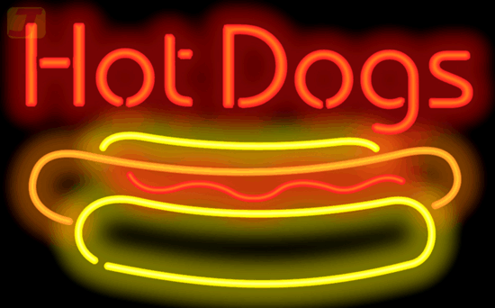 Hot Dogs w/Dog Neon Sign | FGZ-40-40 | Jantec Neon