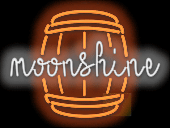 Moonshine with Barrel Neon Sign | FL-25-35 | Jantec Neon