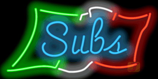 Subs with Flag Neon Sign | FP-35-21 | Jantec Neon