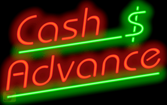 Cash Advance Neon Sign w/$ | FS-40-60 | Jantec Neon