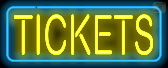 Tickets Neon Sign | MG-30-01 | Jantec Neon