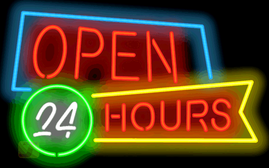 Open 24 Hours Neon Sign | OGZ-40-11 | Jantec Neon